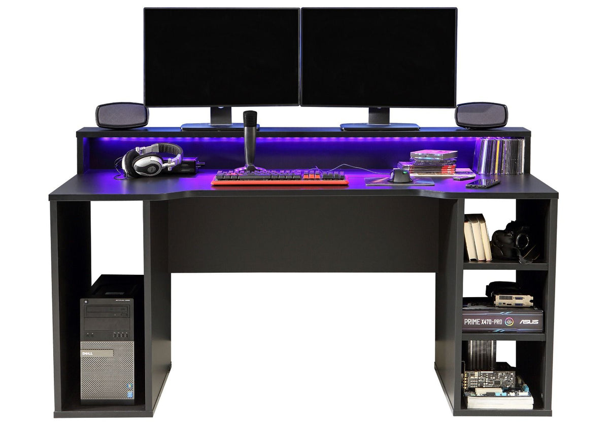 Power X computer gaming desk with colour changing LED lights